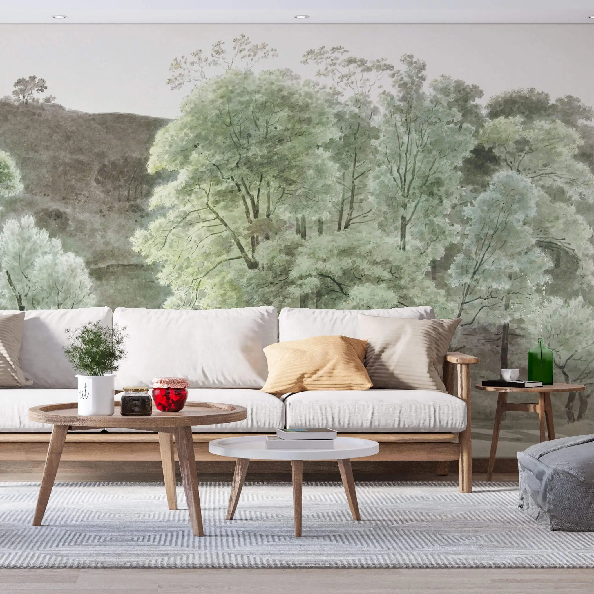 Tapet personalizat - WATERCOLOR FOREST – beudis.ro