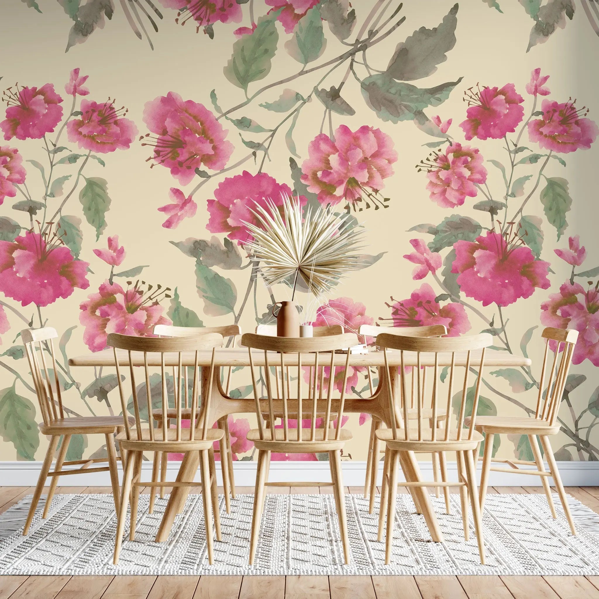 Tapet personalizat - RETRO HIBISCUS – beudis.ro