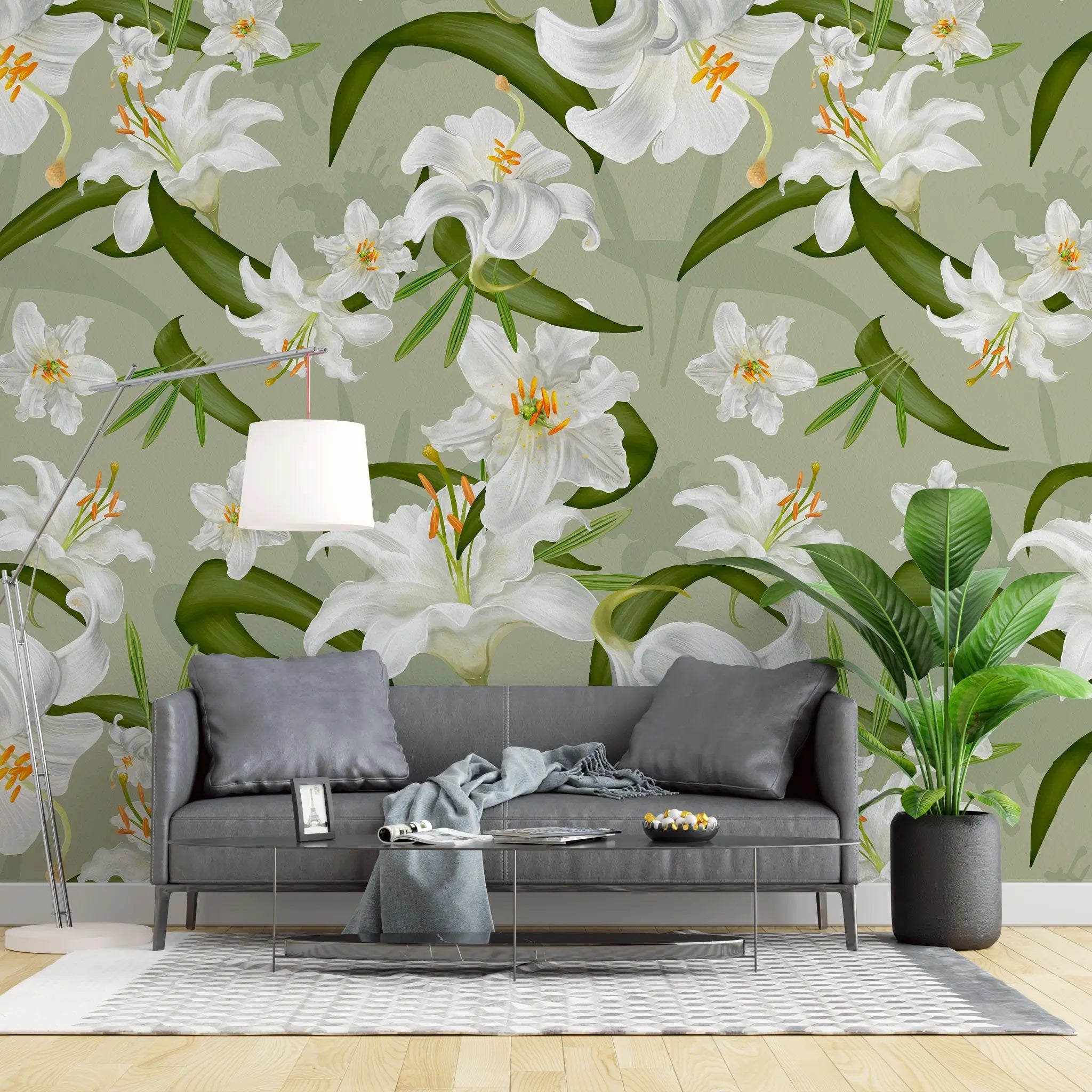 Tapet personalizat - GREEN LILY – beudis.ro
