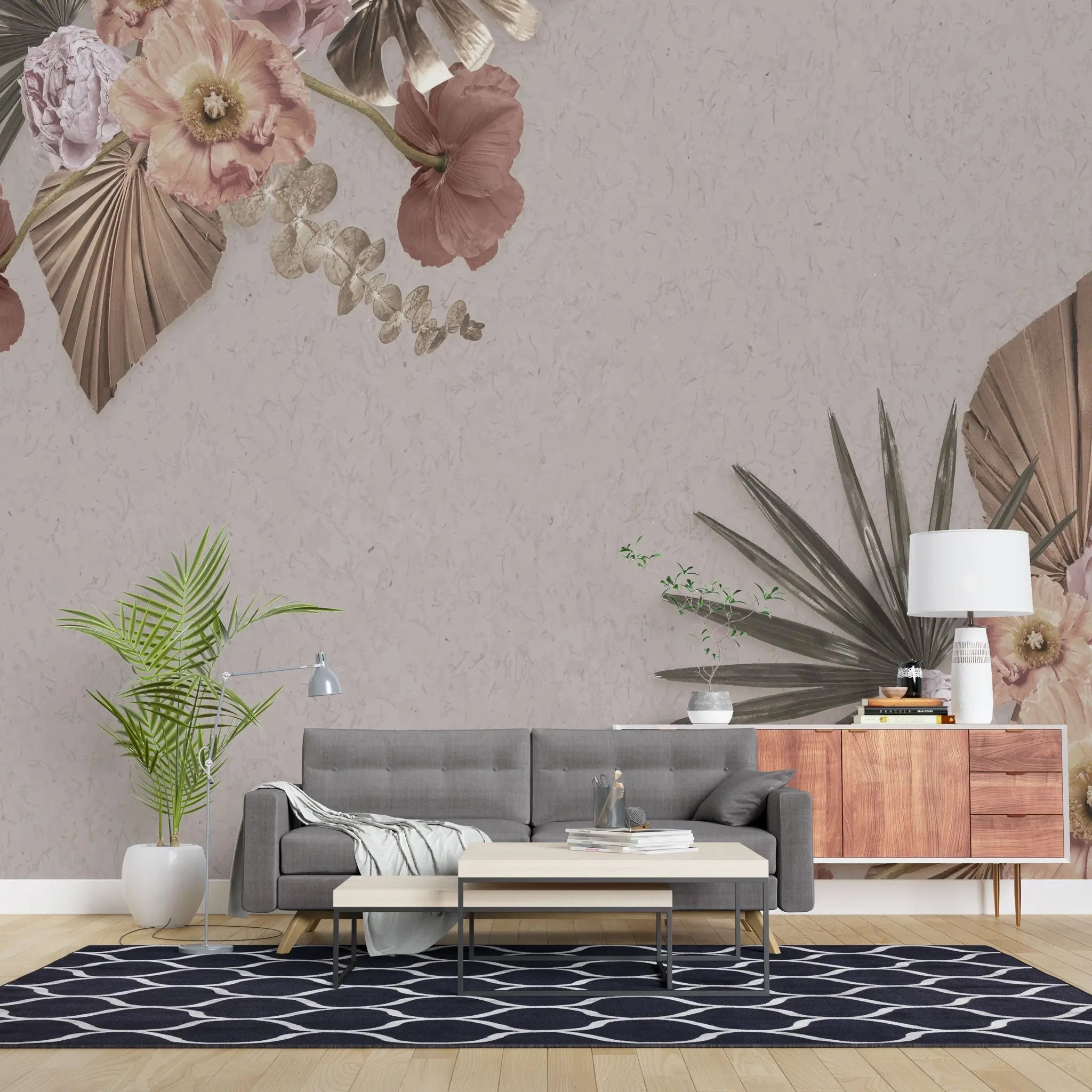 Tapet personalizat - PASTEL FLOWER WALL – beudis.ro