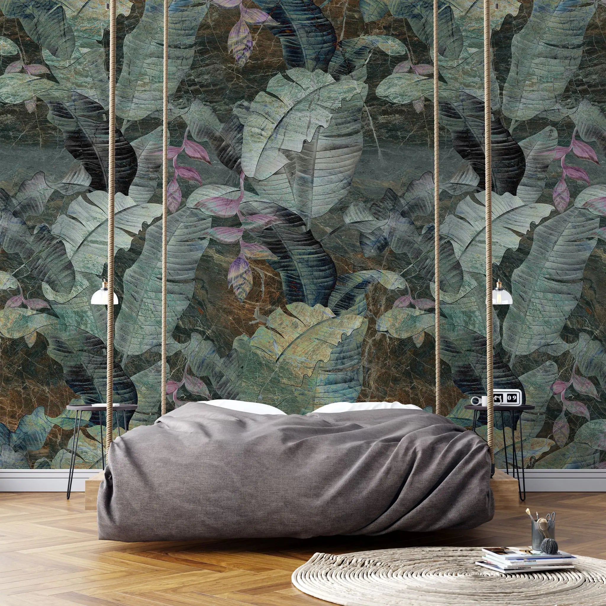 Tapet personalizat - TROPICAL DARK LEAVES – beudis.ro