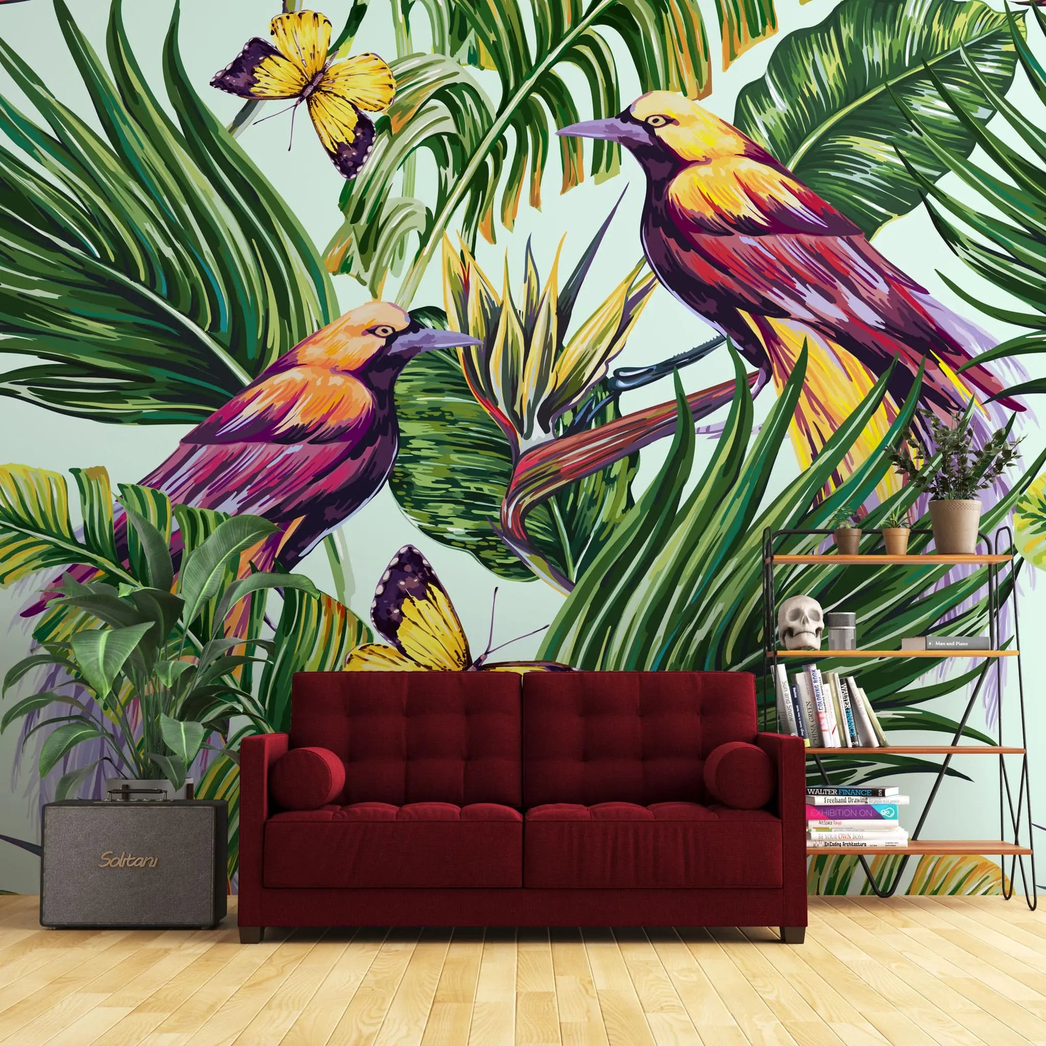 Tapet personalizat - BUTTERFLIES & BIRDS OF PARADISE – beudis.ro