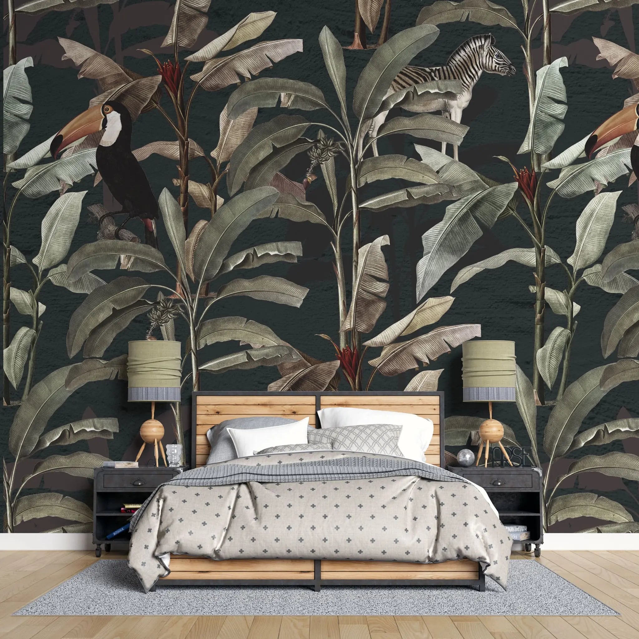 Tapet personalizat - DARK TROPICAL FAUNA – beudis.ro
