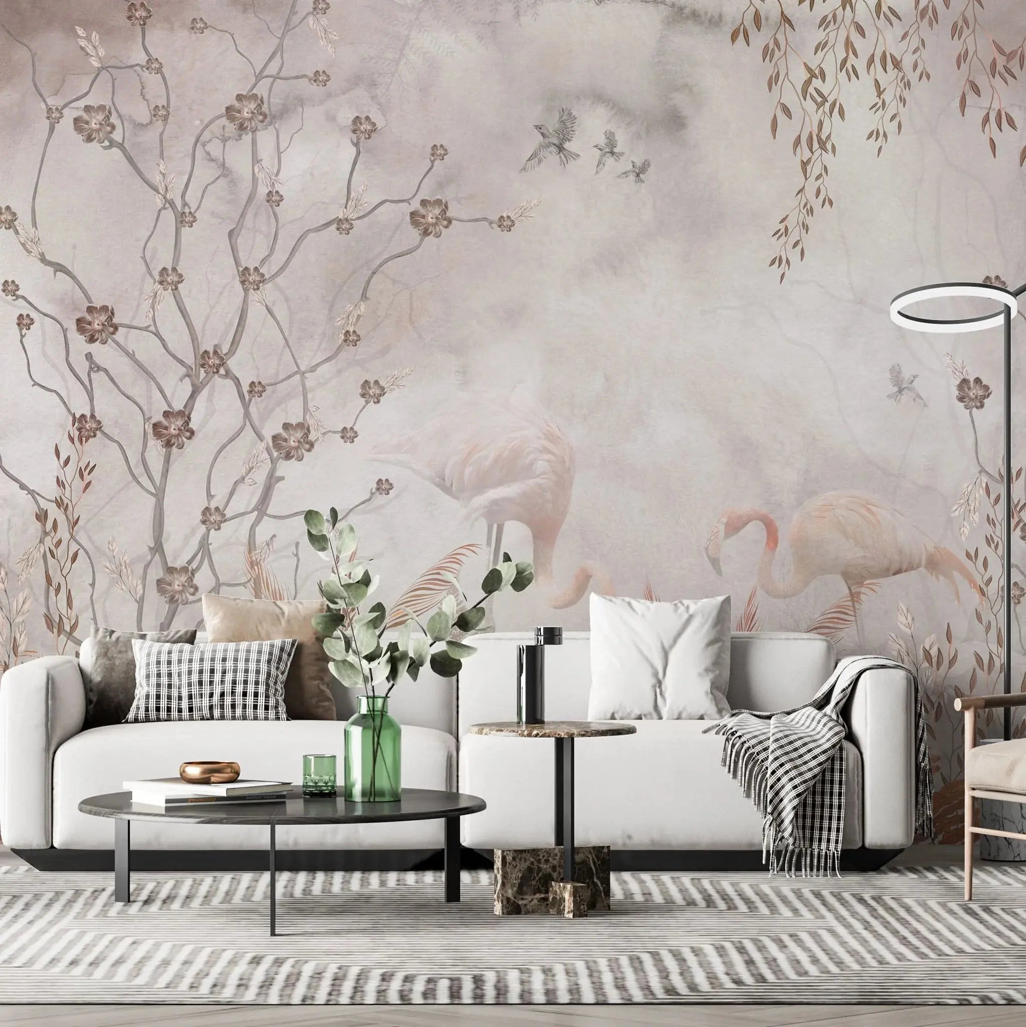 Tapet personalizat - FLAMINGO CHINOISERIE – beudis.ro